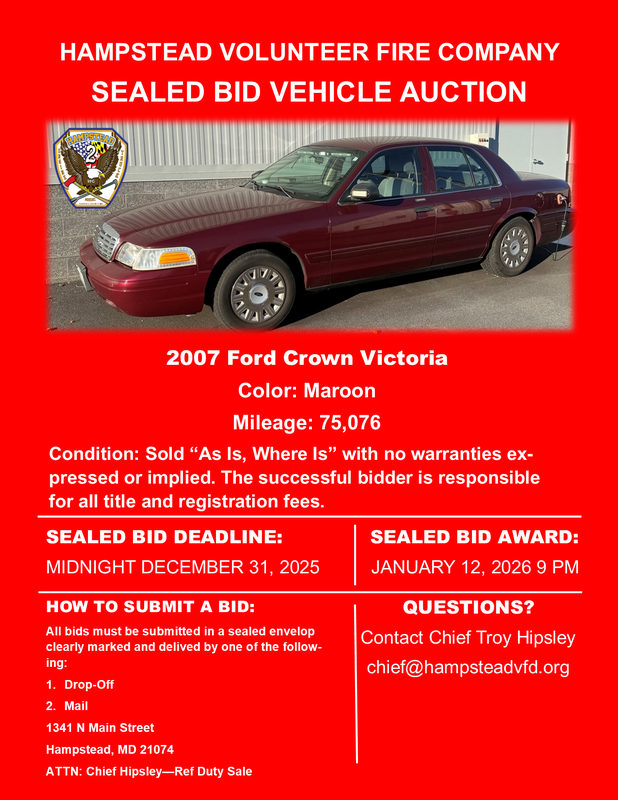 Official Sealed Bid Auction: Acquire Former Fire Department Duty ...